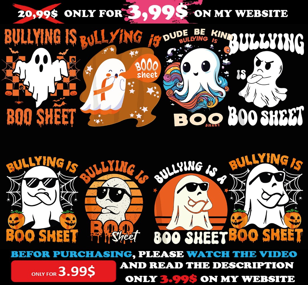 Boo to Bullying Png Stop Bullying End Bullying Halloween - Etsy