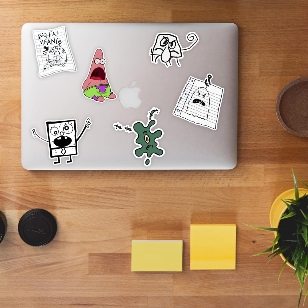 Spongebob Sticker Pack, Doodlebob Sticker, Spongebob Sticker, Laptop ...