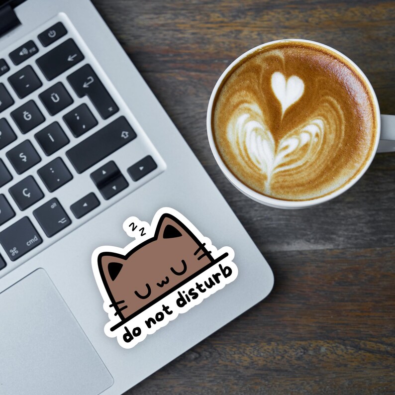 Do Not Disturb Sticker, Cat Sticker, Pet Sticker, Laptop Sticker, iPad ...