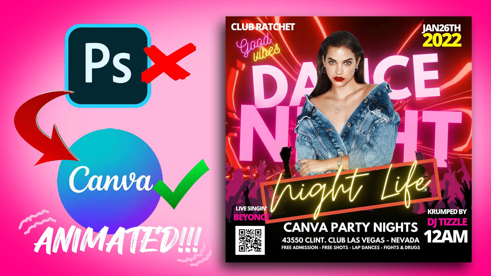 Party Animated Flyer Template Design for Canva Photopea DIY Flyer ...