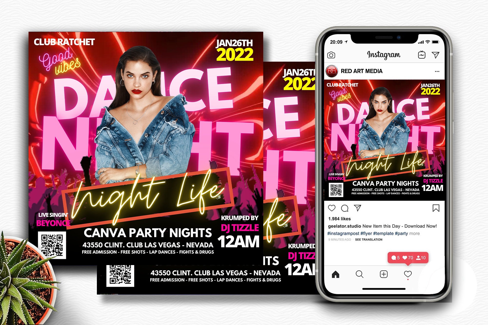 Party Animated Flyer Template Design for Canva Photopea DIY Flyer ...