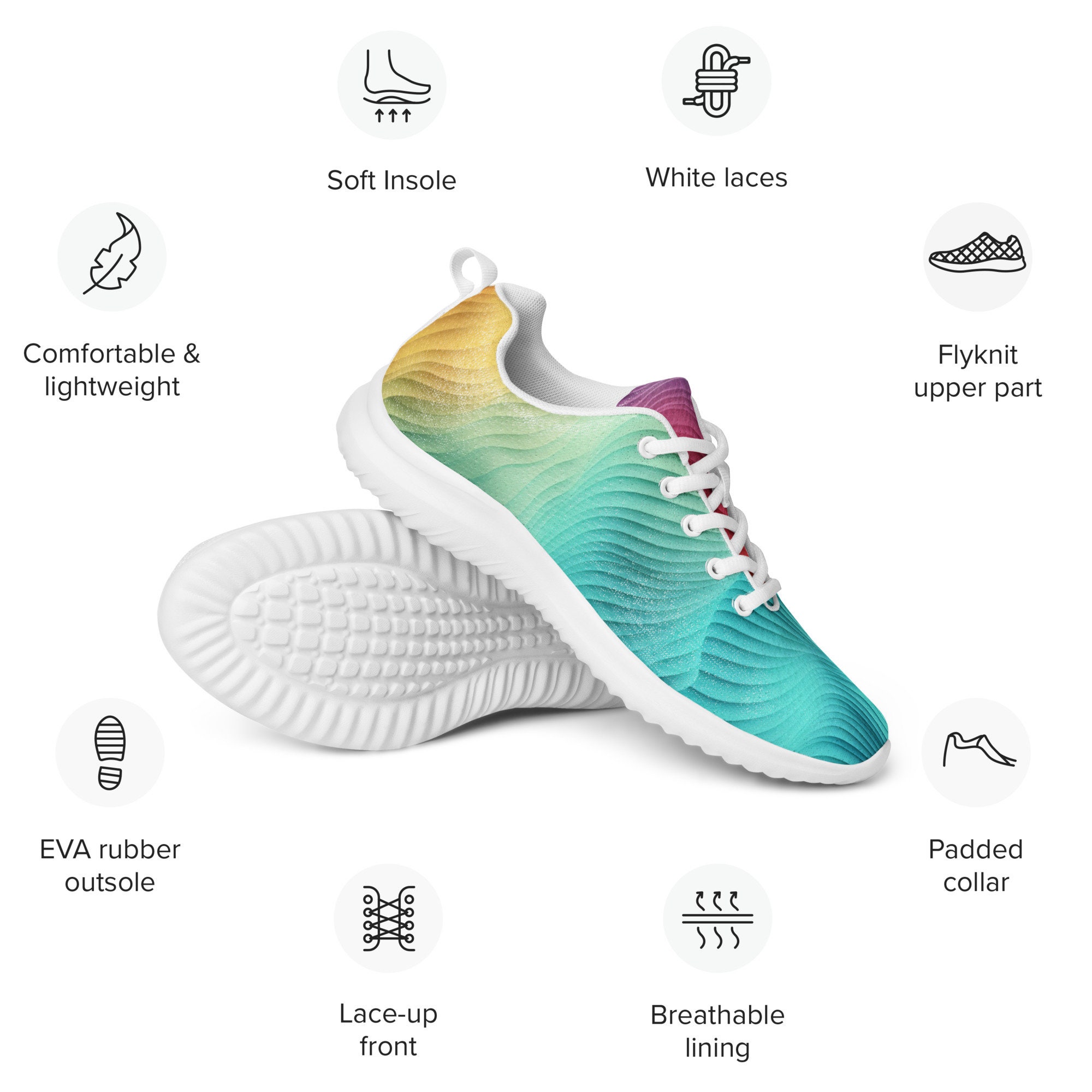 Men’s Athletic Shoes: Vivid Radiation Waves 1.0 - Etsy