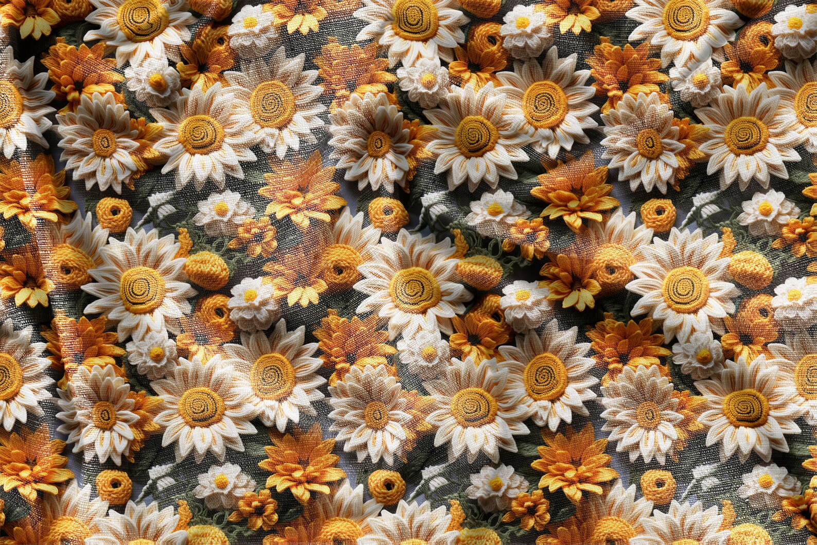 Hyper Realistic Crochet Sunflower Seamless Pattern - Etsy