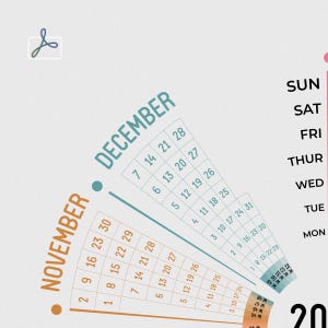 2025 Digital Circular Calendar Warm Colors Monthly Annual Overview - Etsy