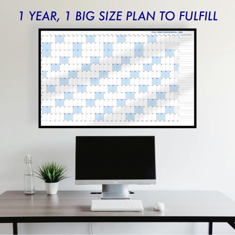 2025 Big Picture Digital Calendar – Full Year at a Glance With Monthly ...