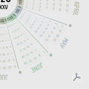 2025 Digital Circular Calendar Warm Colors Monthly Annual Overview - Etsy
