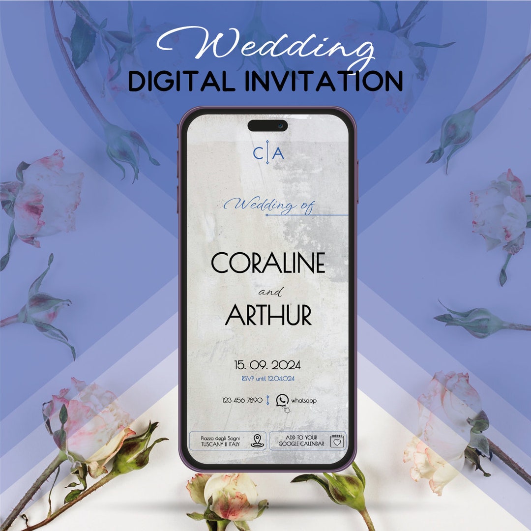 Interactive Wedding Invitation, Minimalist Design, Wedding RSVP, Mobile ...