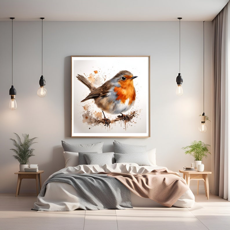 Robin Print Watercolor Collection, Garden Robin Painting. Country Birds ...