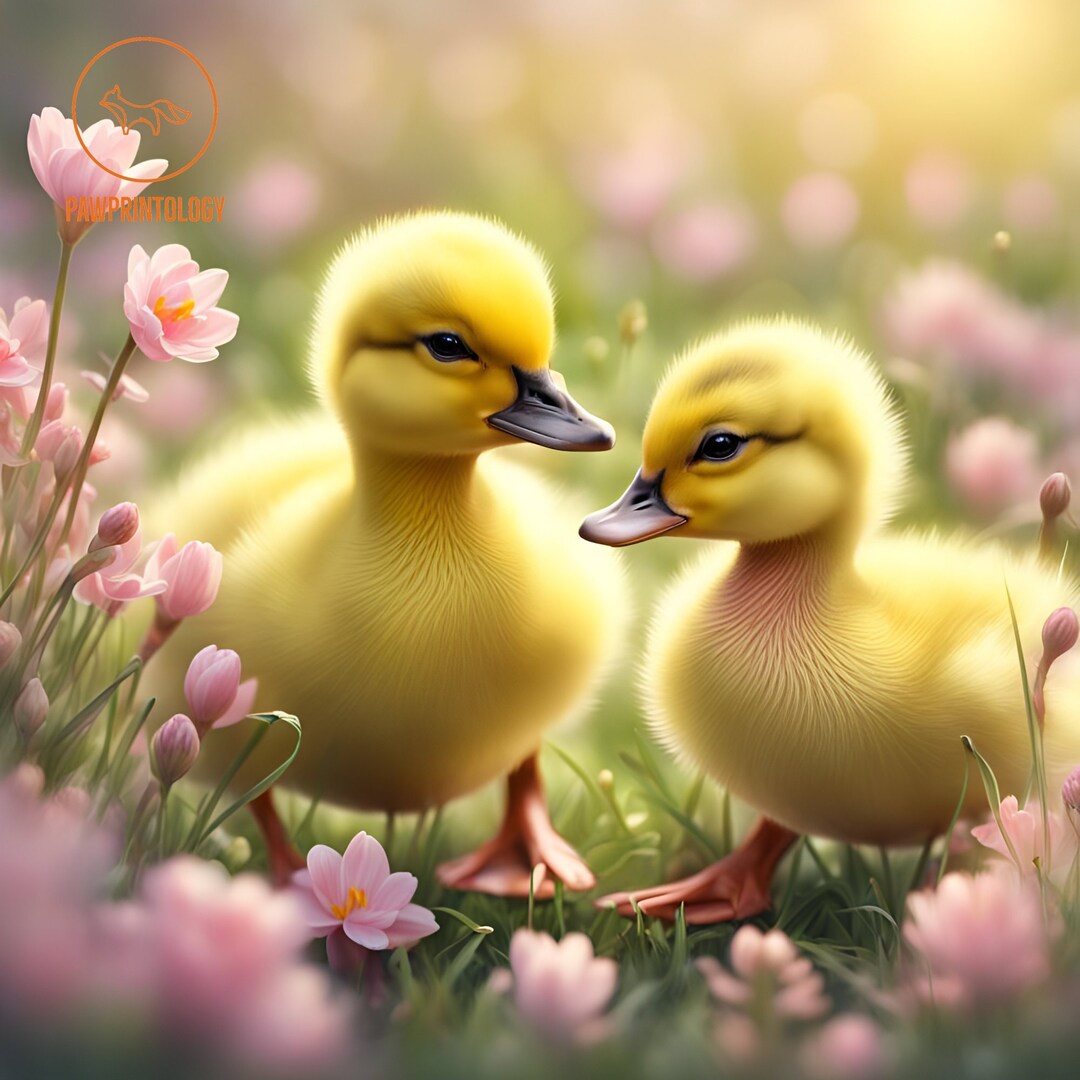 Duck Print Easter Wall Art Printable, Baby Farm Animals Spring Poster ...