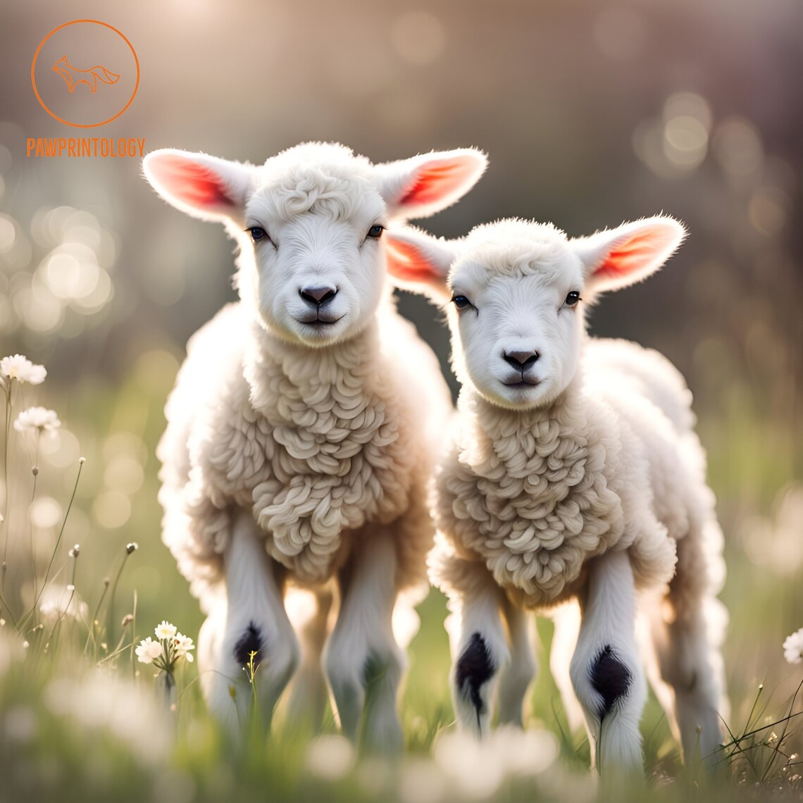 Sheep Babies Wall Art Farm Animals Country Home Decor Lambs Spring ...