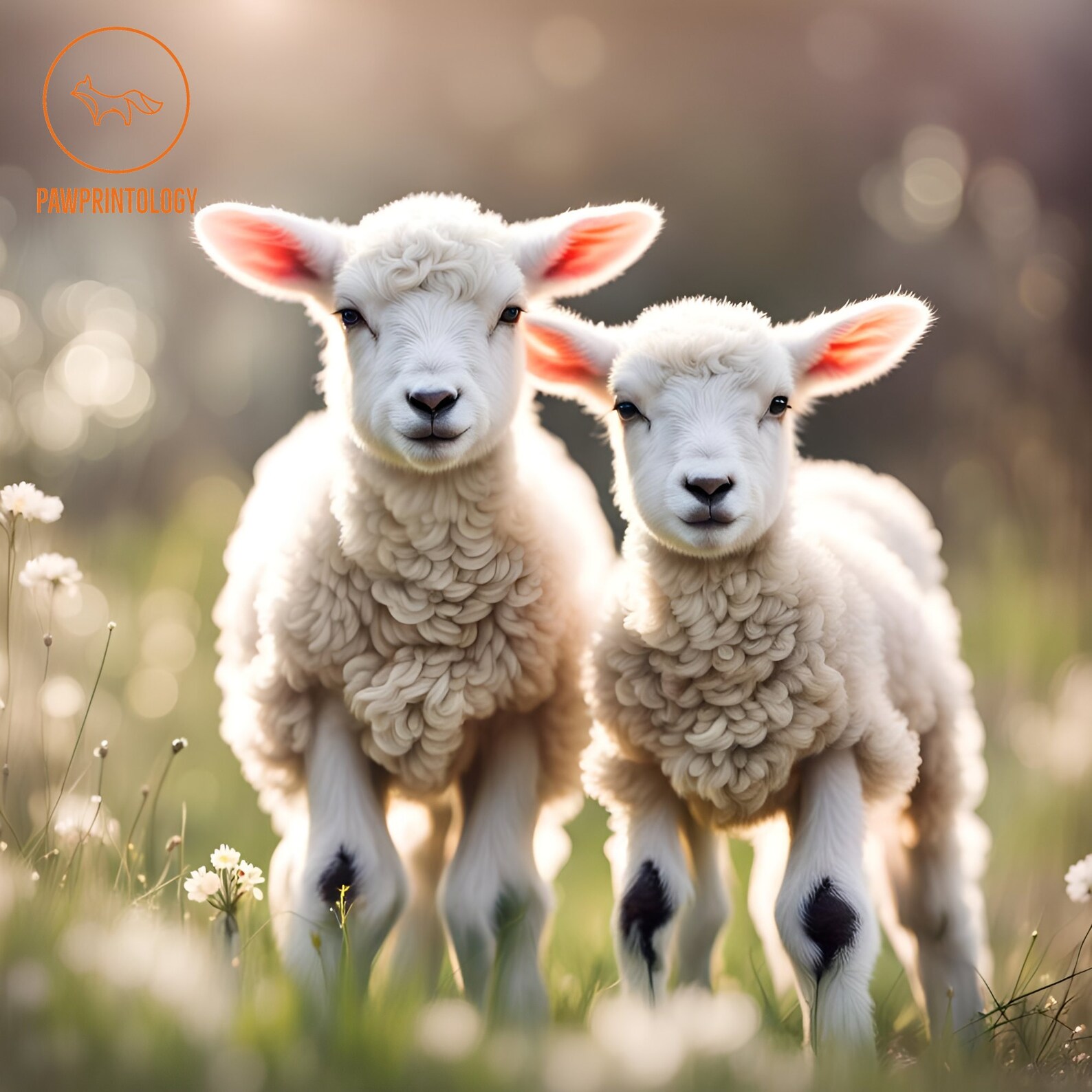 Sheep Babies Wall Art Farm Animals Country Home Decor Lambs Spring ...