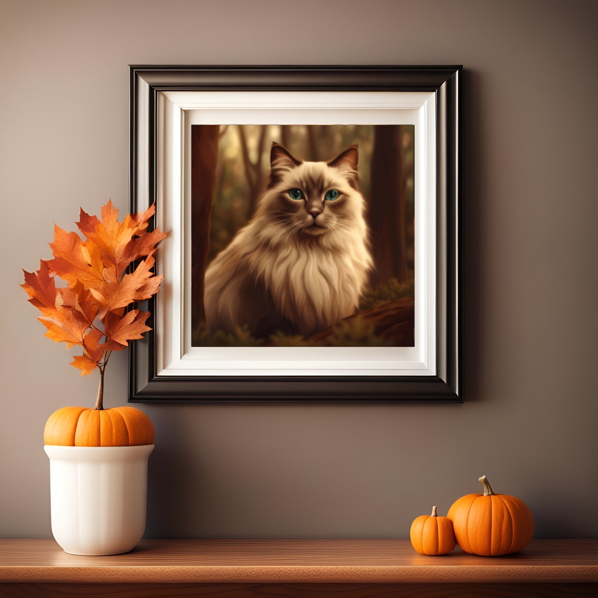 Ragdoll Cat Portrait Rustic Collection: Ragdoll Cat. Printable Poster ...