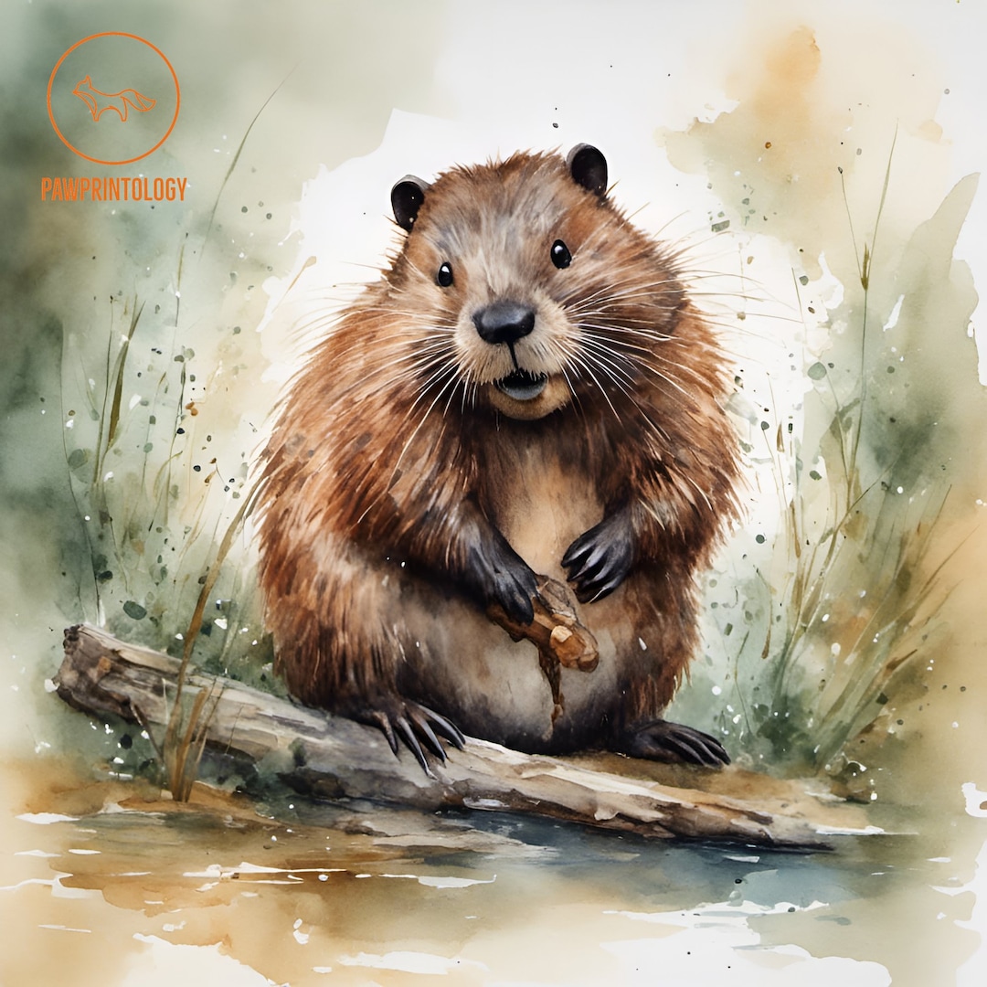 Beaver Print Watercolour Beaver Gift, Nature Wall Art Illustration ...