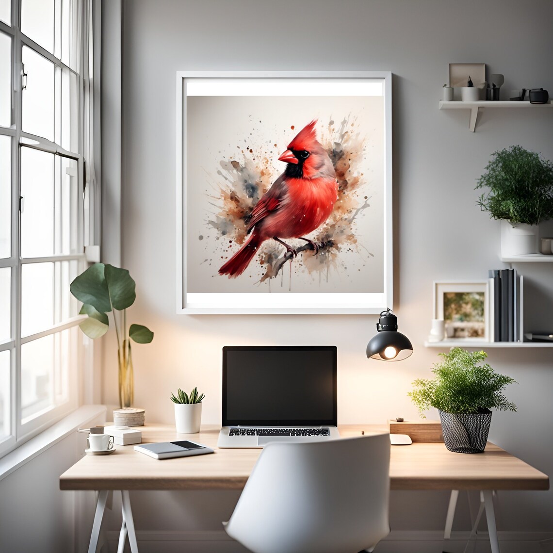 Cardinal Print Watercolor Collection, Red Cardinal Painting. Country ...