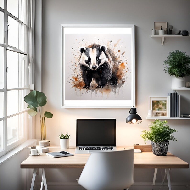 Badger Gift Watercolour Woodland Animals Collection. Printable Nature ...
