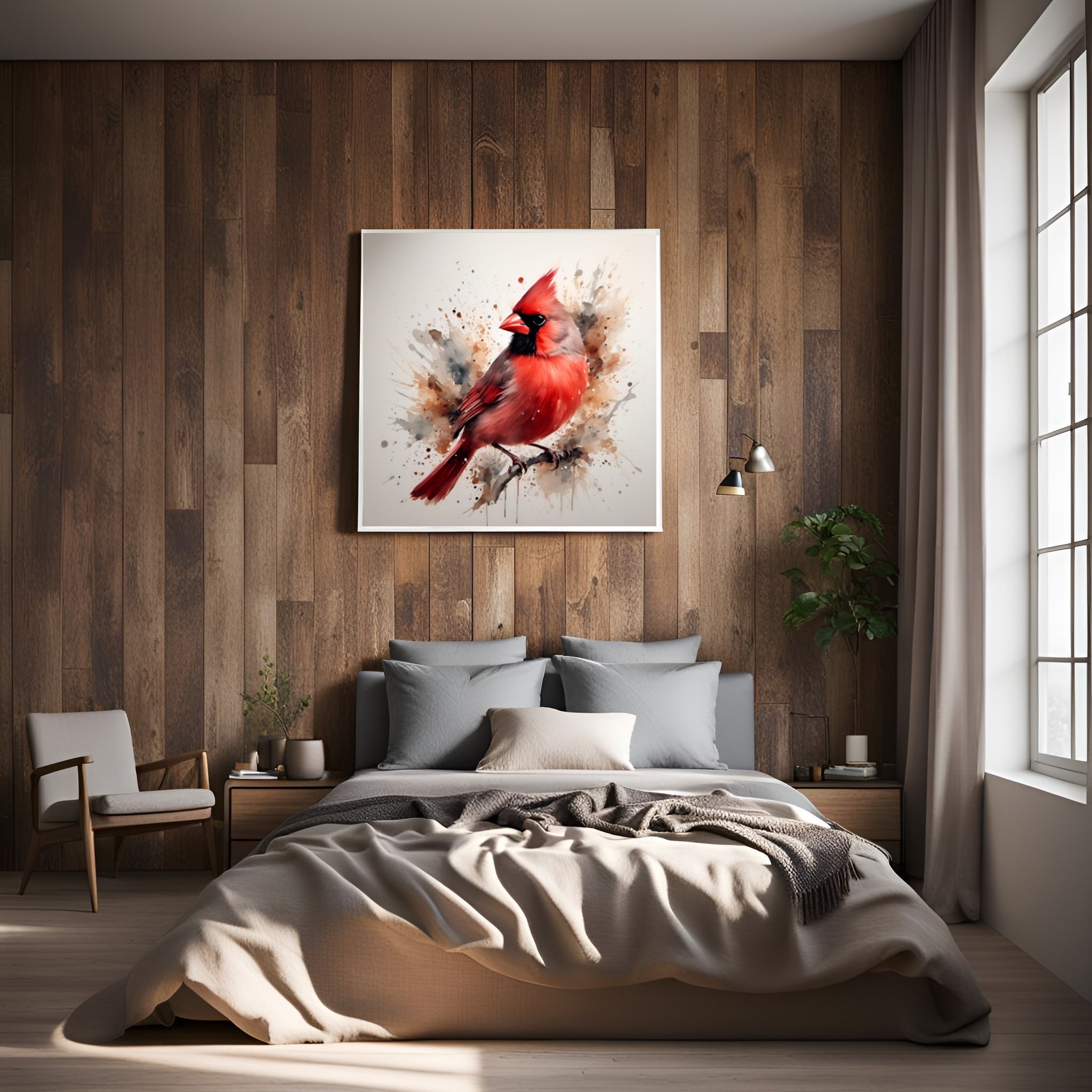 Cardinal Print Watercolor Collection, Red Cardinal Painting. Country ...