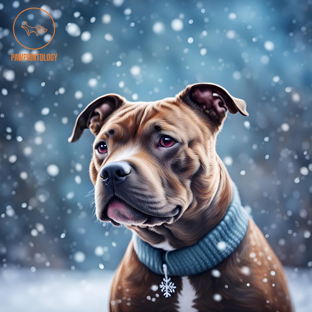 Staffy Dog Portrait Winter Collection: Staffordshire Bull Terrier ...