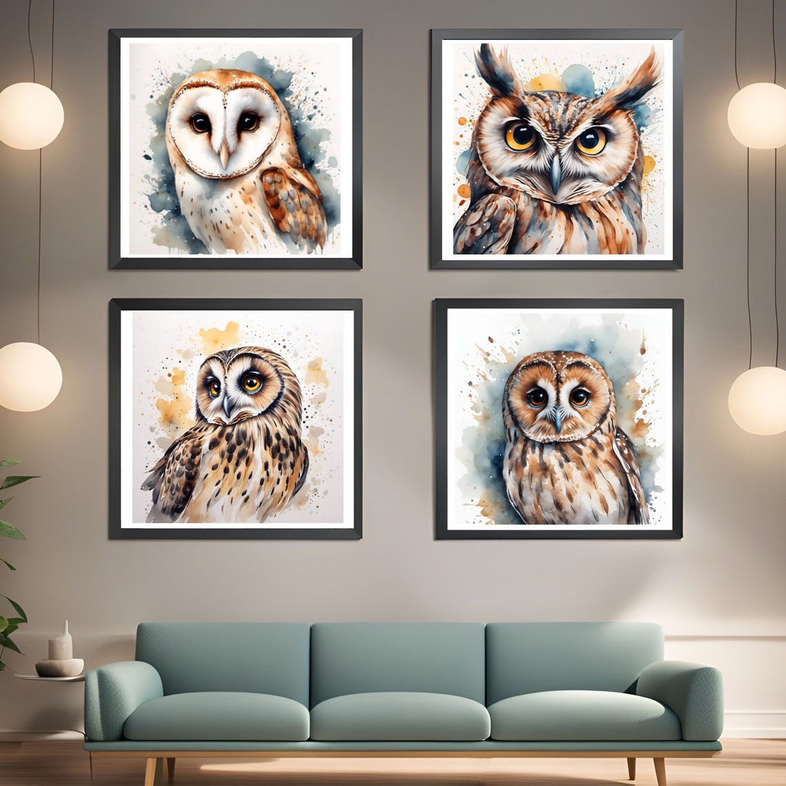 Barn Owl Art Print, Digital Wall Art Whimsical Owl House Decor, Bird Wall Hanging, Ornithology ...
