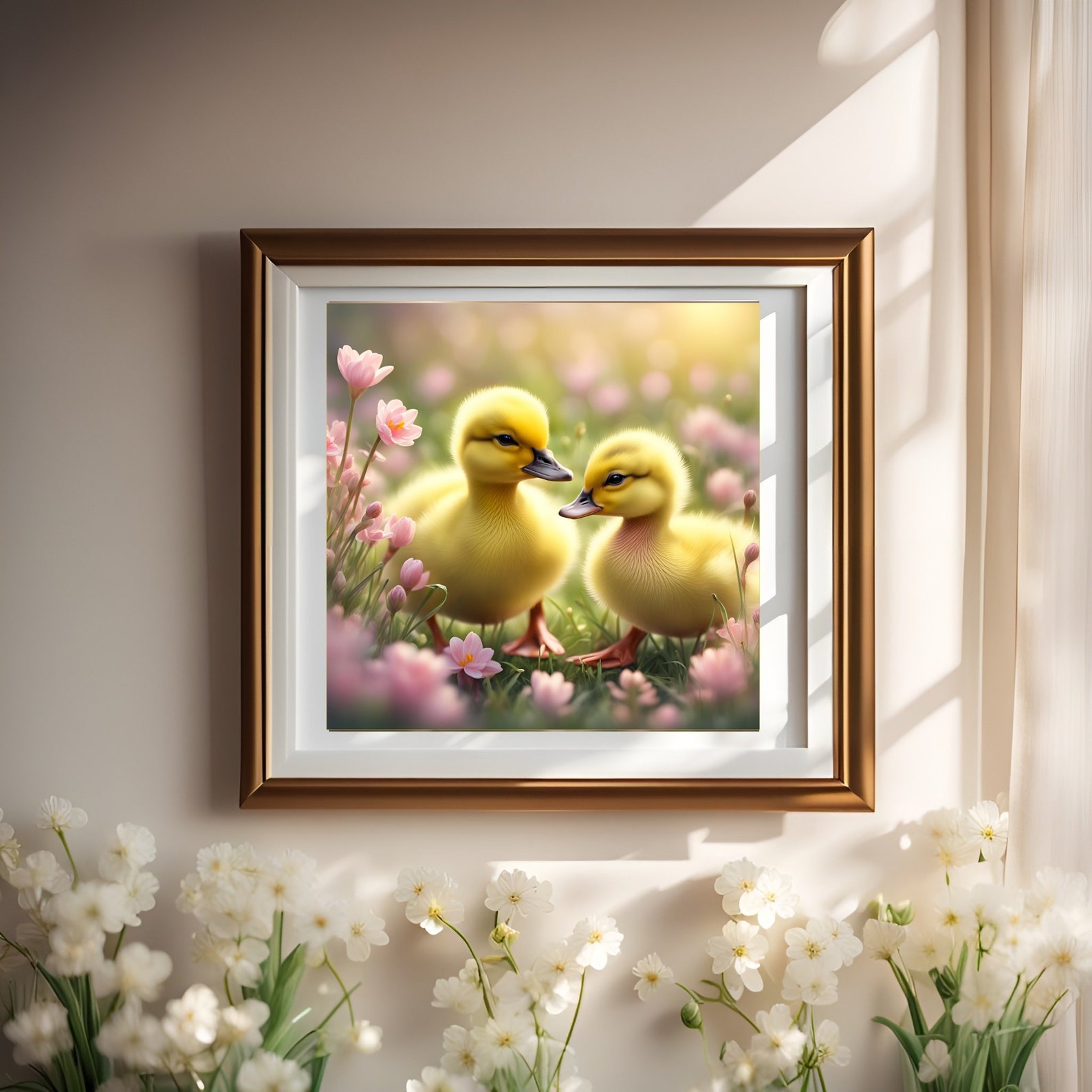 Duck Print Easter Wall Art Printable, Baby Farm Animals Spring Poster ...