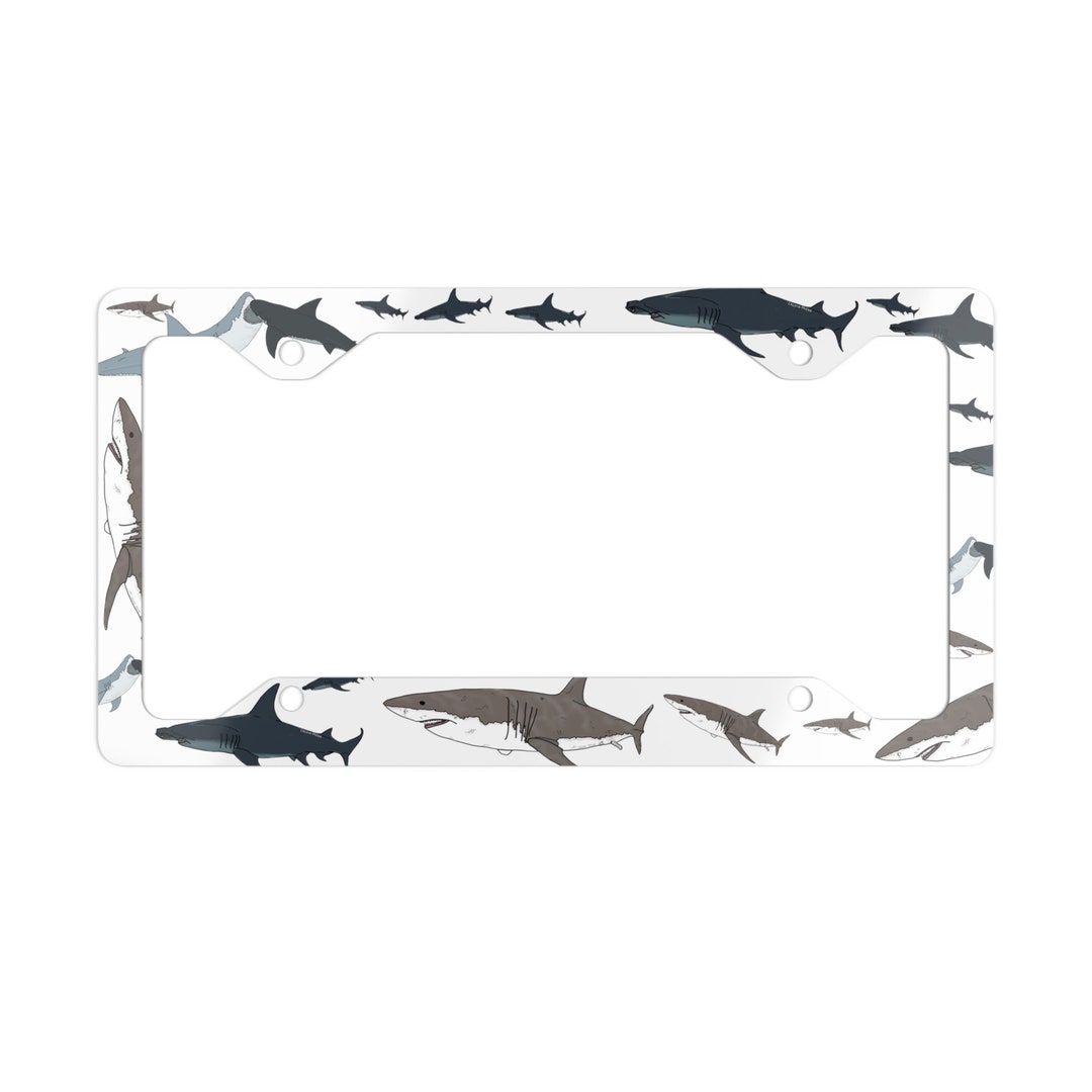 Shark License Plate Frame, Metal License Plate Frame - Etsy