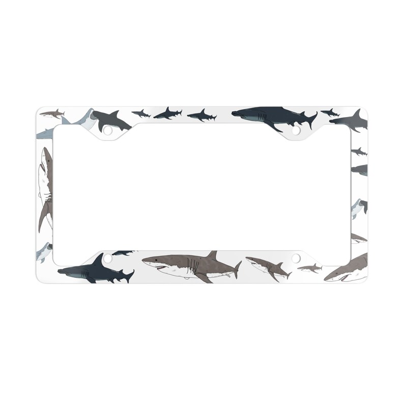 Shark License Plate Frame, Metal License Plate Frame - Etsy