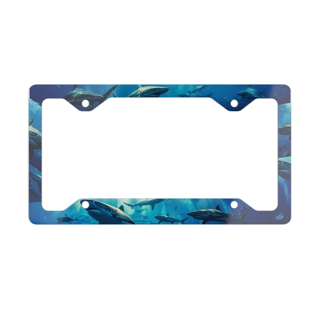 Shark License Plate Frame, Metal License Plate Frame - Etsy