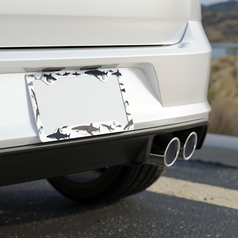 Shark License Plate Frame, Metal License Plate Frame - Etsy