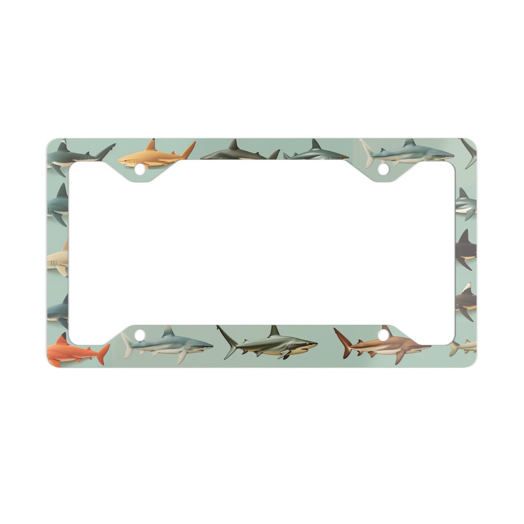 Shark License Plate Frame, Metal License Plate Frame - Etsy