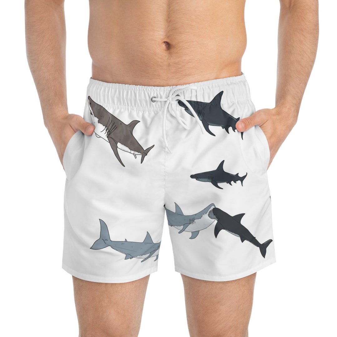 Shark Swim Trunks Great White Shark Hammerhead Shark Sharks - Etsy