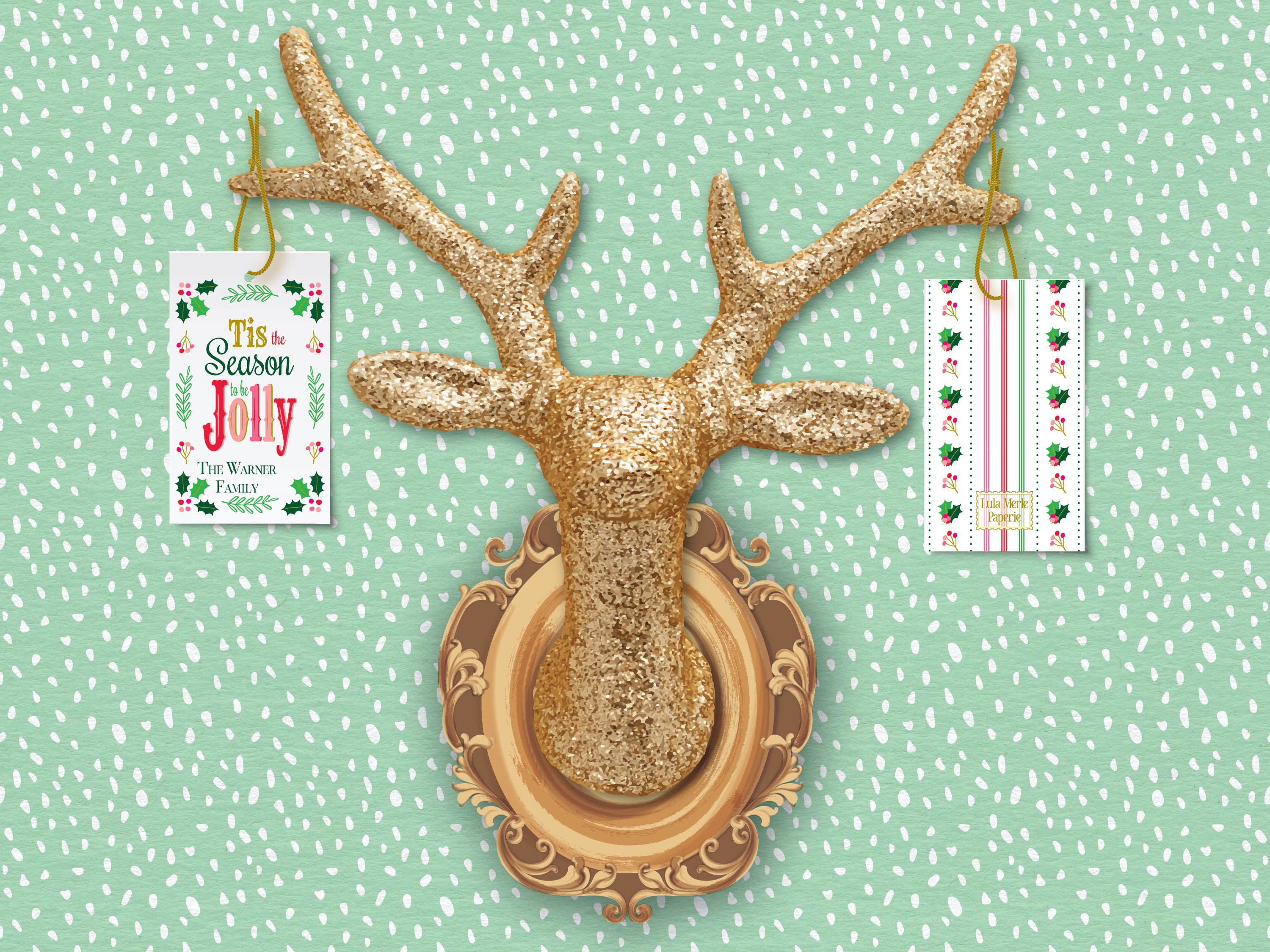 Personalized Printable Christmas Gift Tag Tis Season Jolly - Etsy