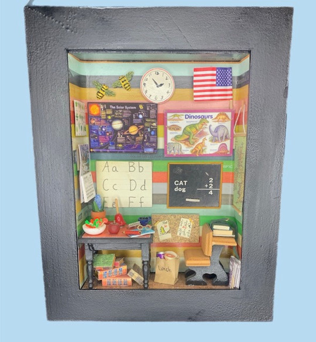 School Days - Miniature Shadow Box - Etsy