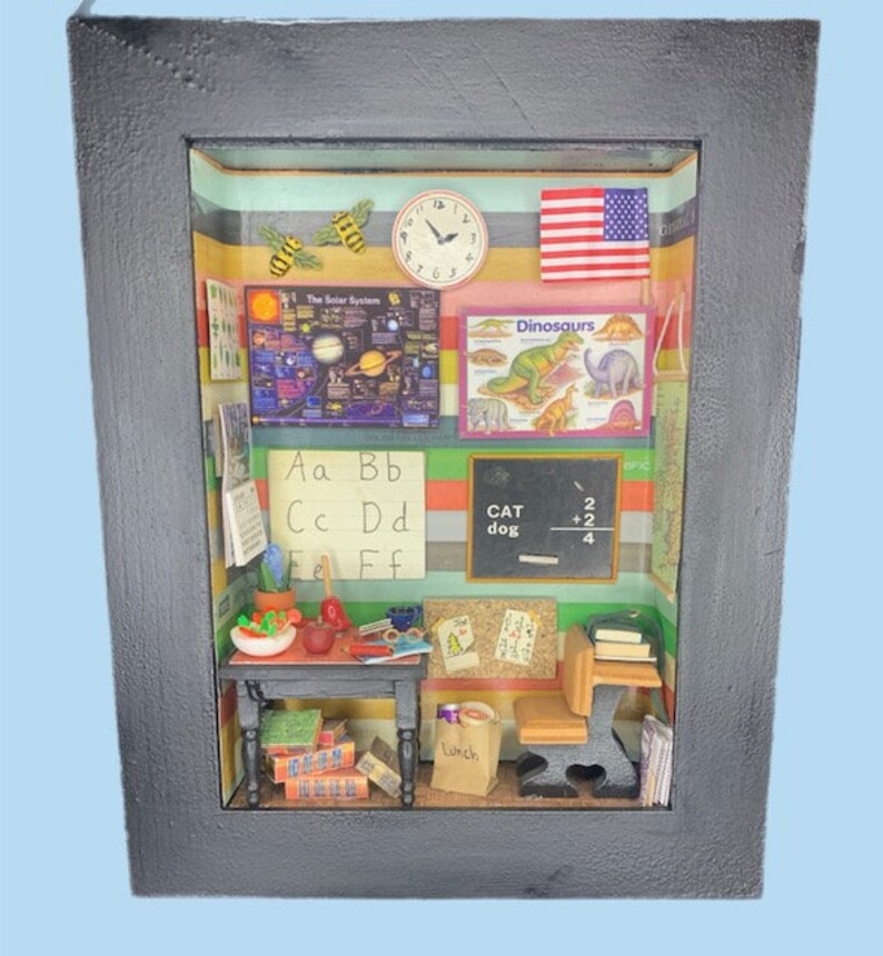 School Days - Miniature Shadow Box - Etsy