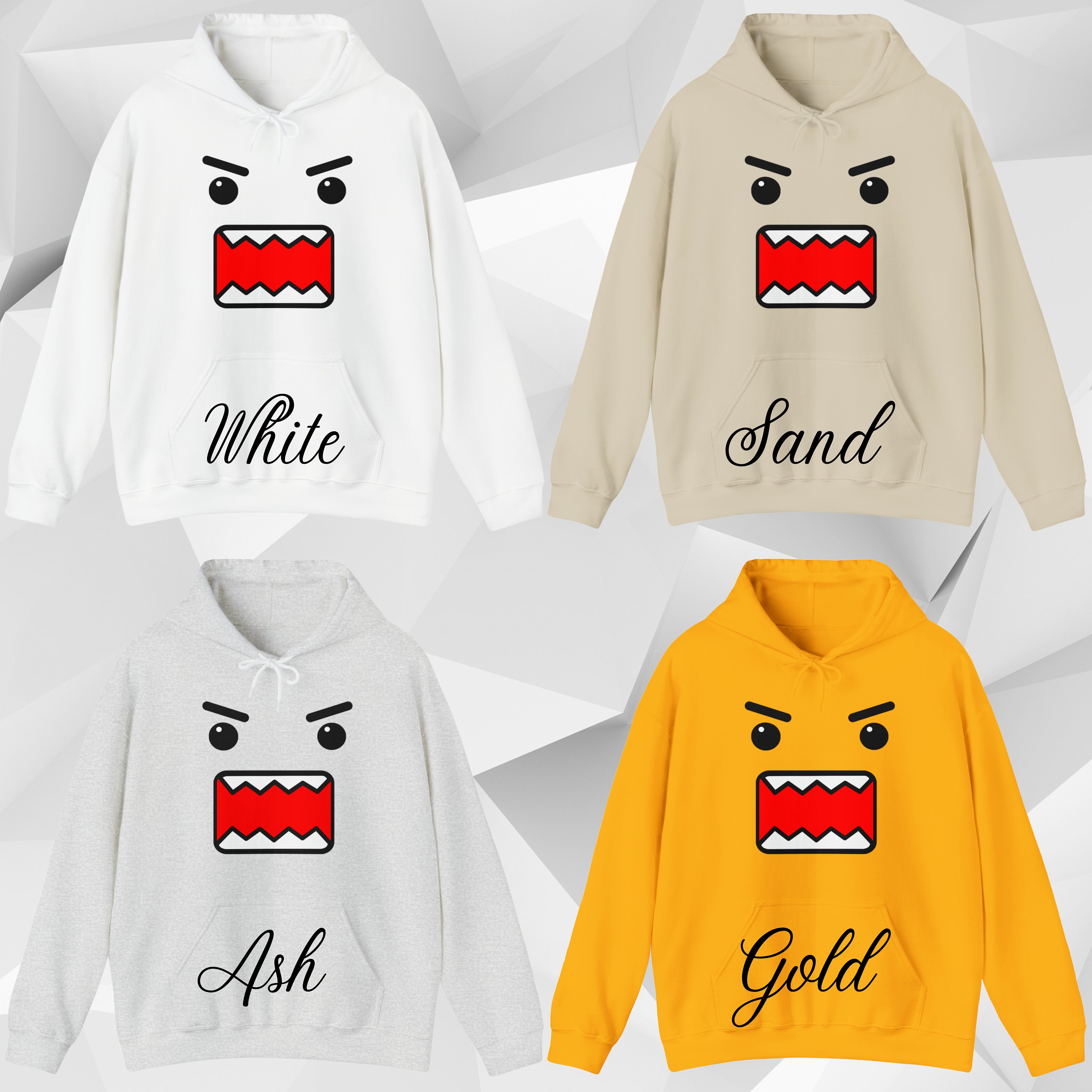 Domo Hoodie Domo Kun Face Hoodie Cool Angry Monster Unisex - Etsy