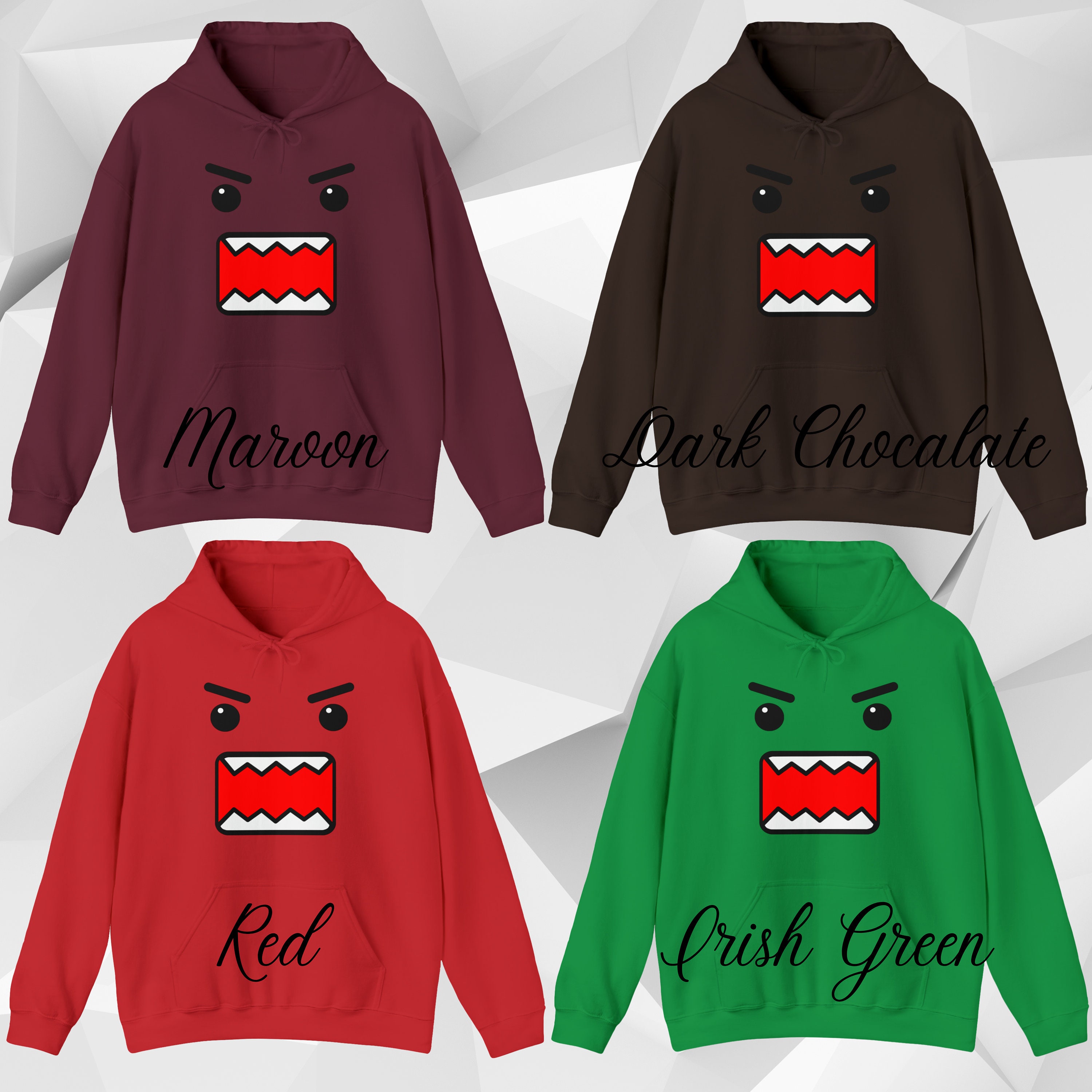 Domo Hoodie Domo Kun Face Hoodie Cool Angry Monster Unisex - Etsy