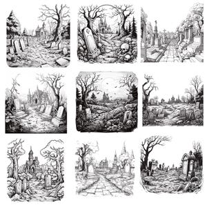Procreate Graveyard Stamps | 100+ Cemetery Procreate Brushes ...