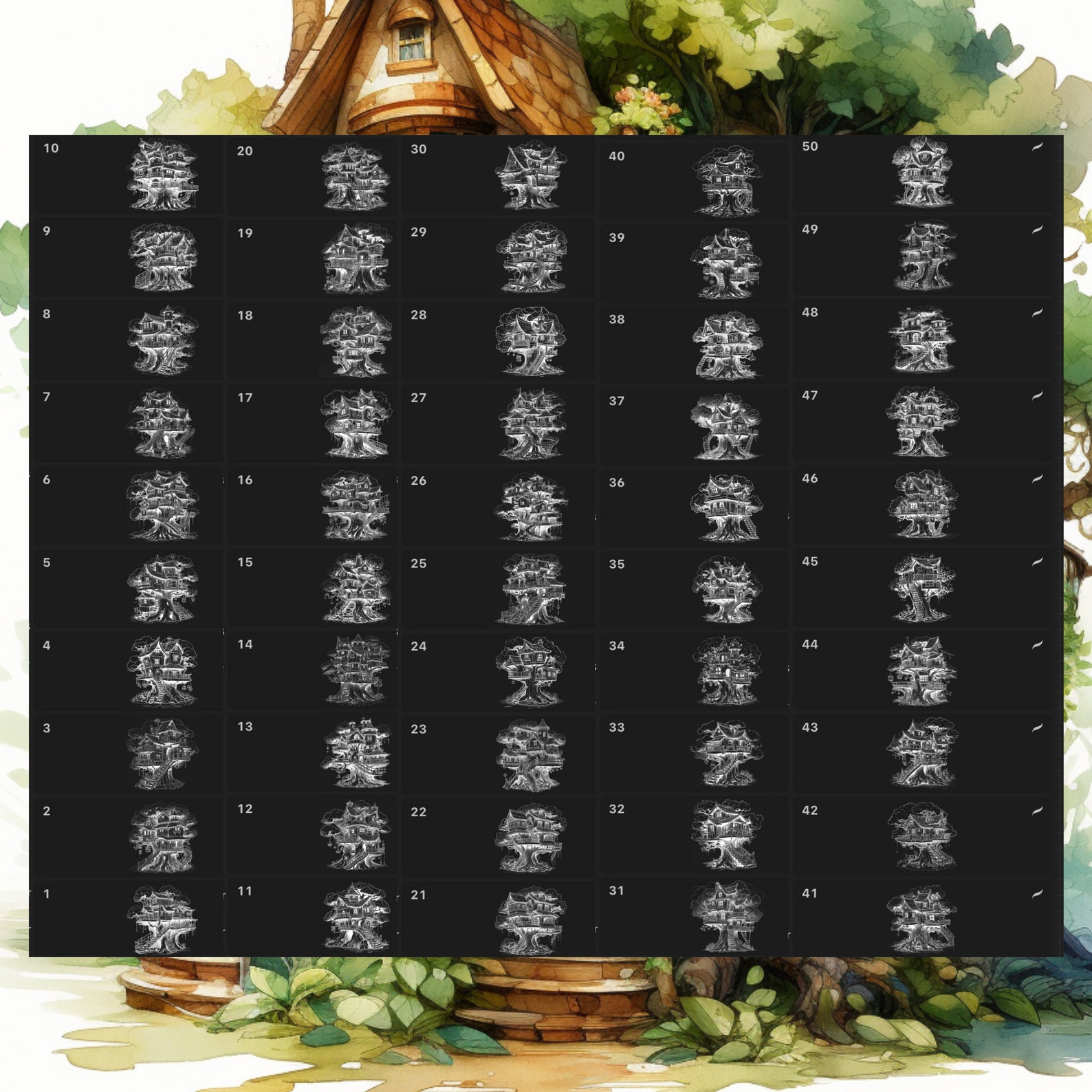 Procreate Tree House Stamps 100 Tree Houses Procreate - Etsy