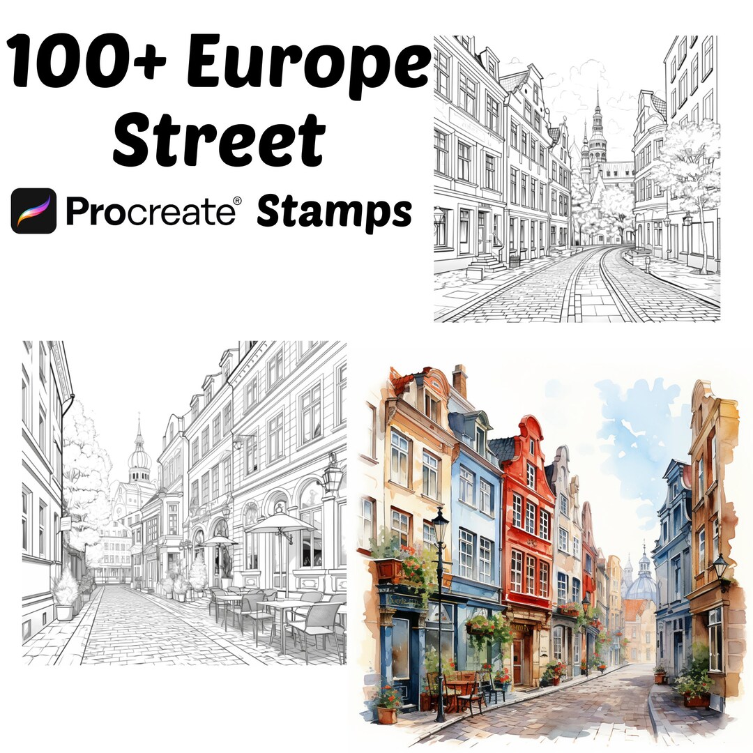 Procreate European Street Stamps | 100+ Europe Street Procreate Brushes ...
