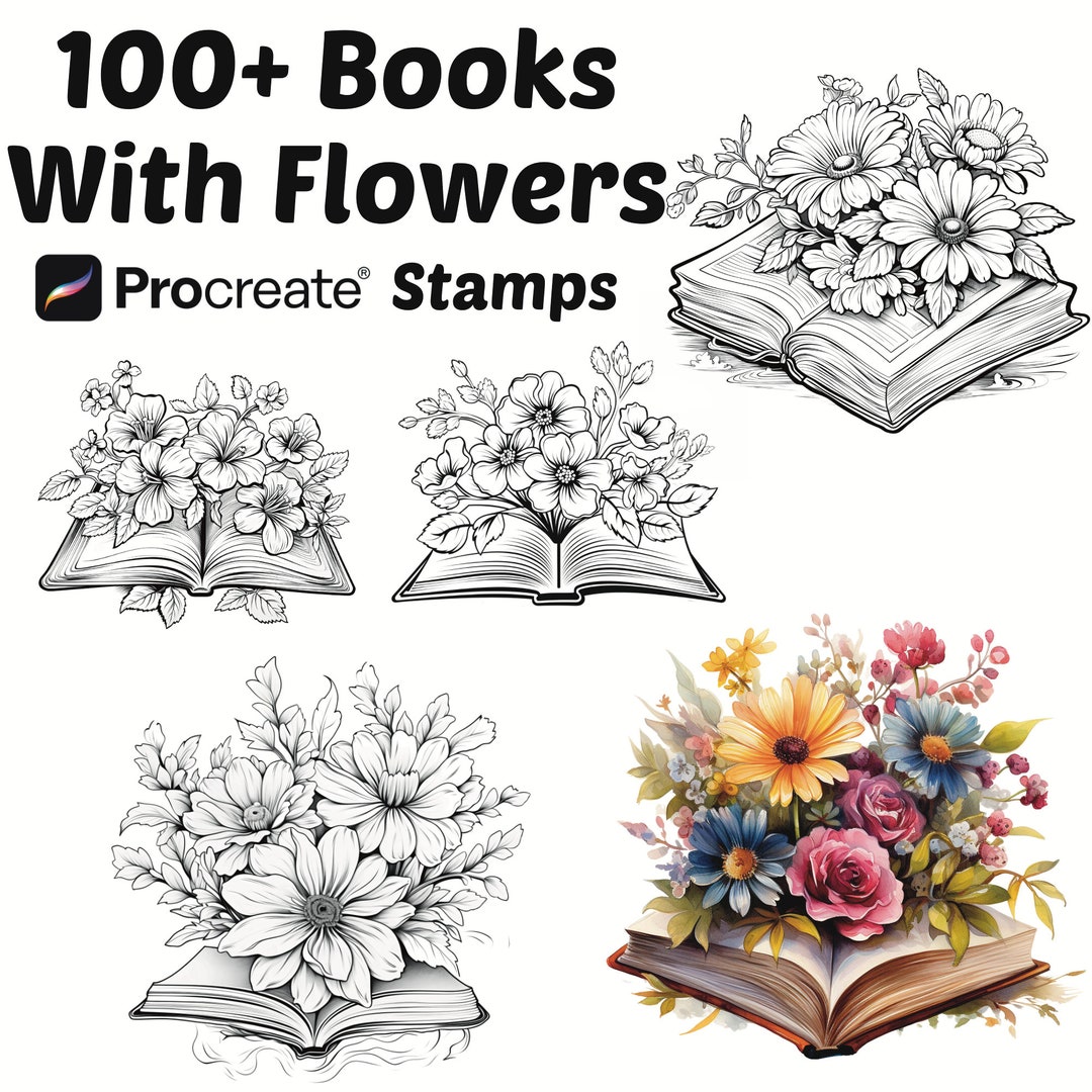 Procreate Floral Books Stamps | 100+ Procreate Books With Flowers ...