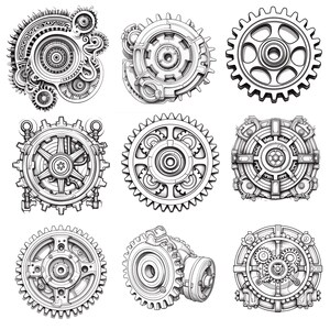 Procreate Mechanical Gear Stamps | 100+ Mechanical Gear Procreate ...