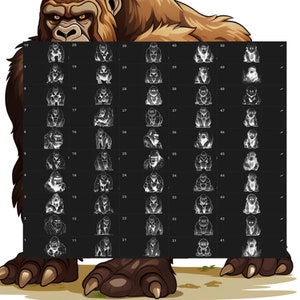 Procreate Animals Stamps | 100+ Gorilla Procreate Brushes | Animal Procreate Brushes | Nature ...