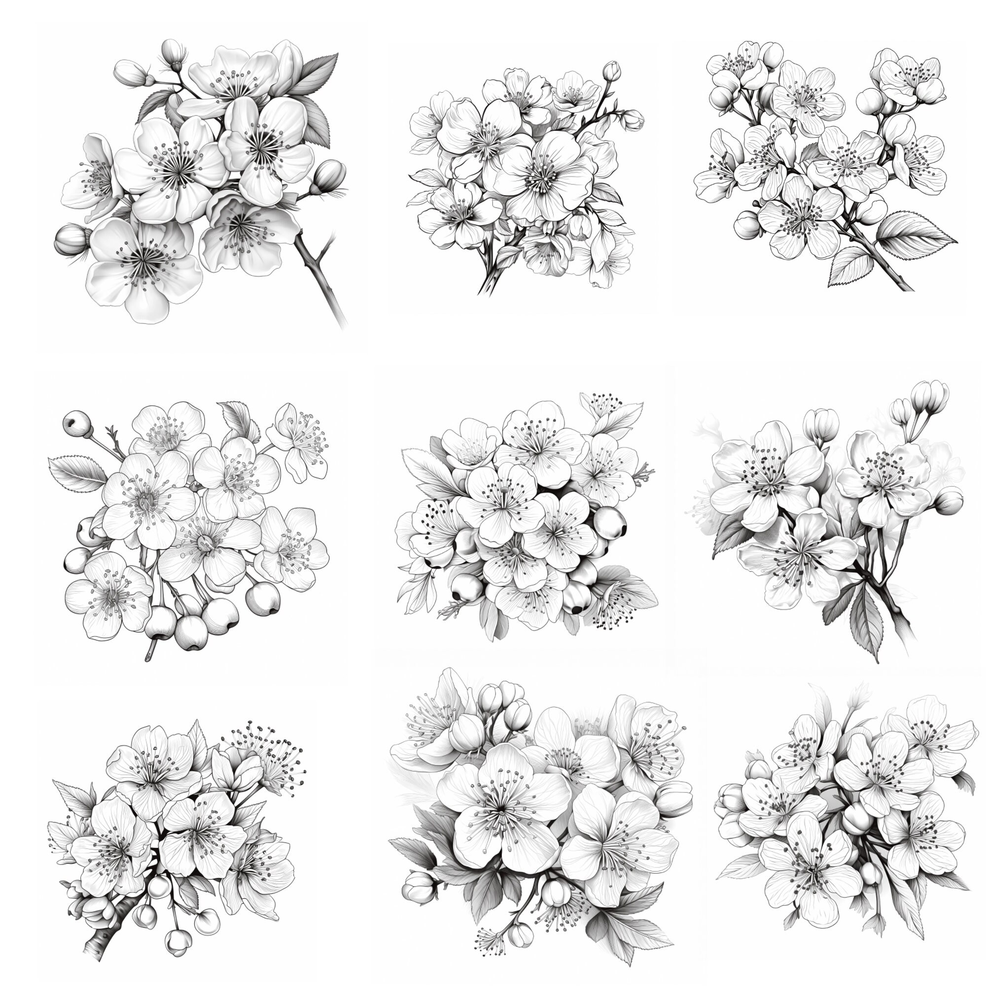 Procreate Hawthorn Flower Stamps 50 Hawthorn Flower Procreate Brushes ...