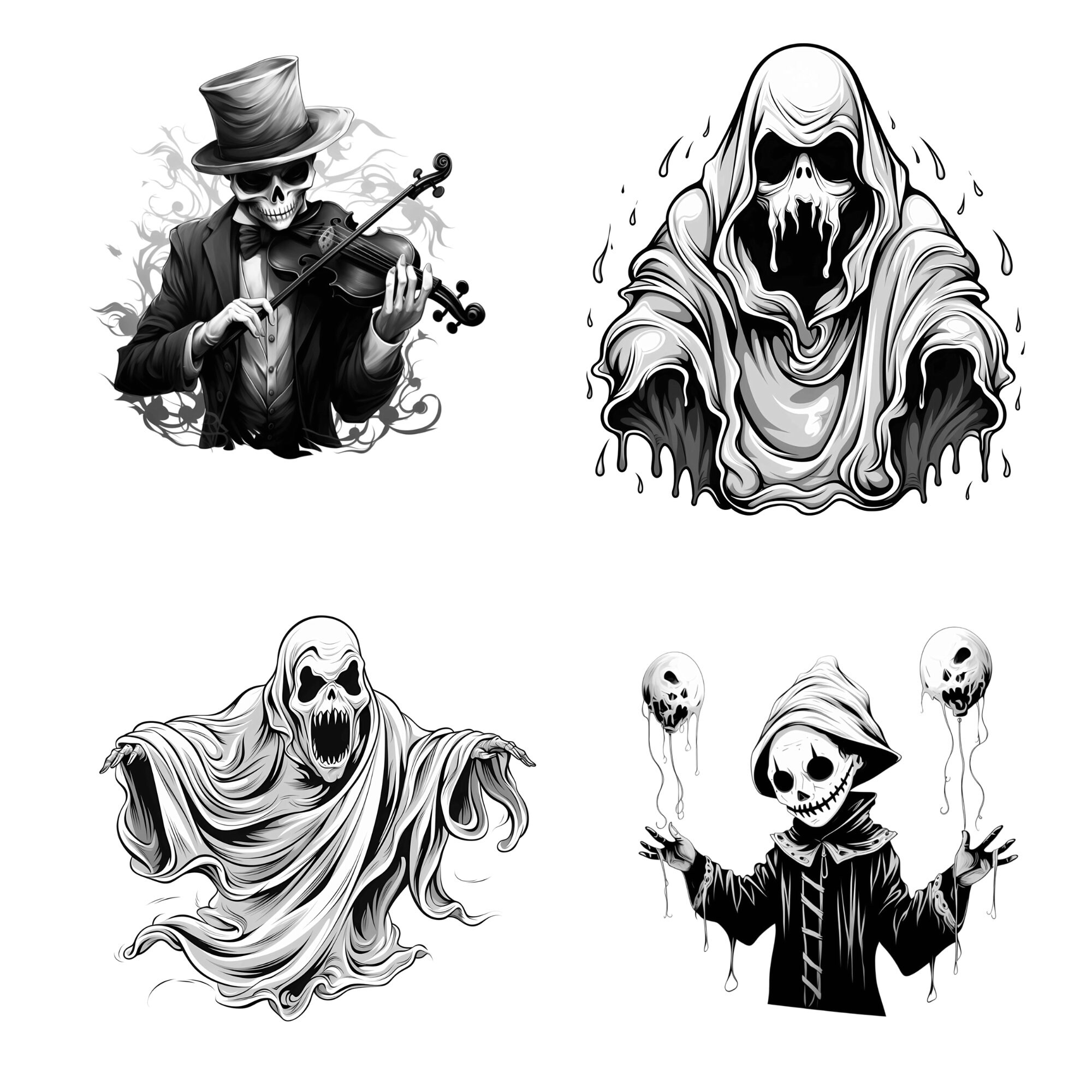 Procreate Horror Ghost Stamps | 100+ Scary Ghost Procreate Brushes ...