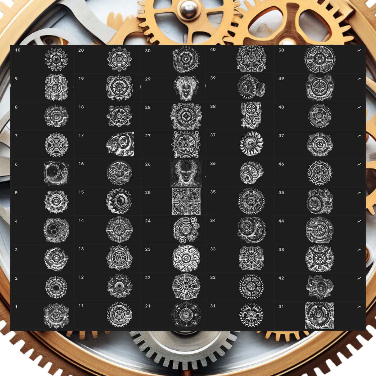 Procreate Mechanical Gear Stamps | 100+ Mechanical Gear Procreate ...