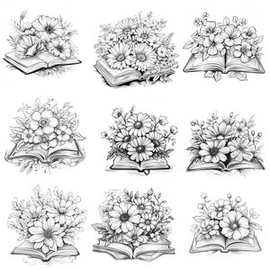 Flowers PNG | 60 Books With Flowers Png | Floral Books PNG ...