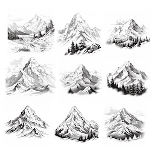 Procreate Mountain Stamps | 100+ Beautiful Mountain Procreate Brushes ...