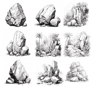 Procreate Rocks Stamps | 100+ Beautiful Rocks Procreate Brushes ...