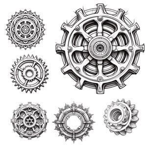 Procreate Mechanical Gear Stamps | 100+ Mechanical Gear Procreate ...