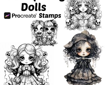 Procreate Spooky Houses Stamps | 100+ Haunted Houses Procreate Brushes ...