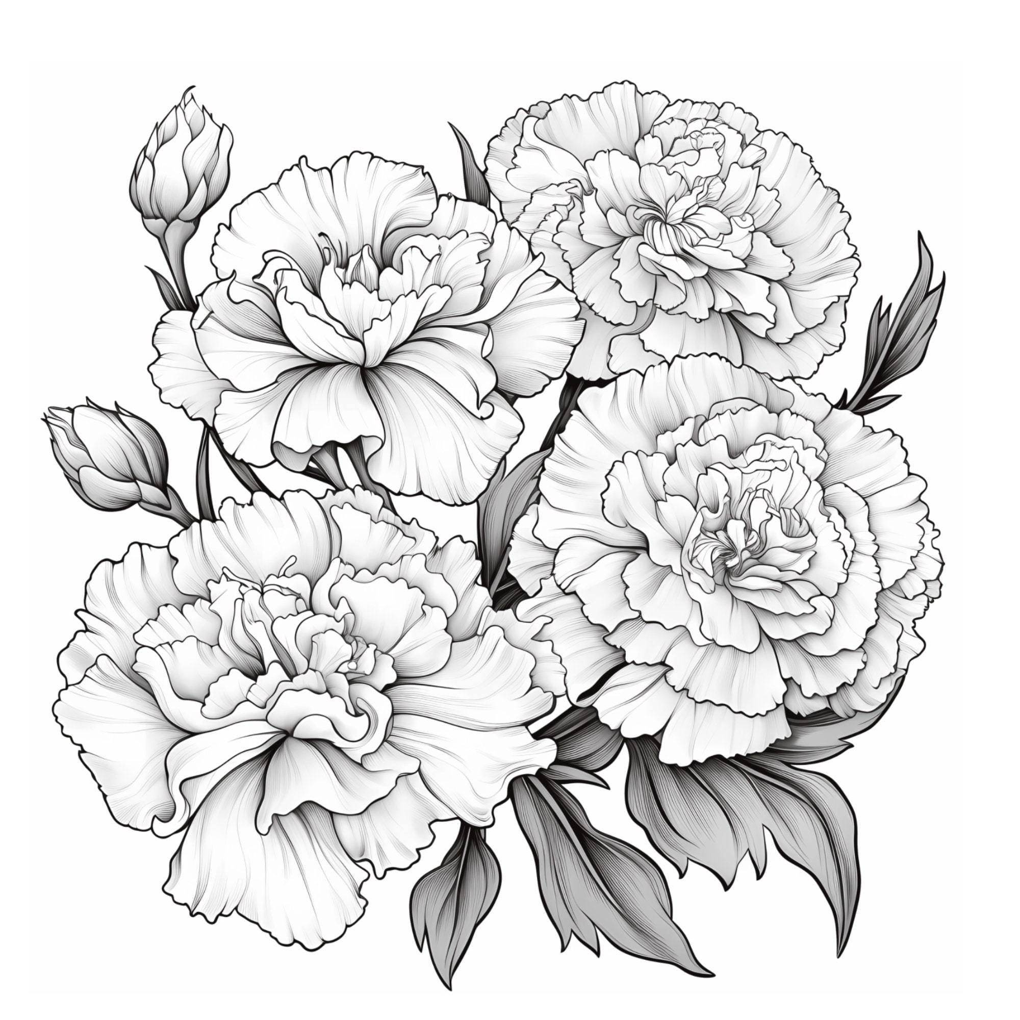 Procreate Carnation Flower Stamps 50 Carnation Flower - Etsy