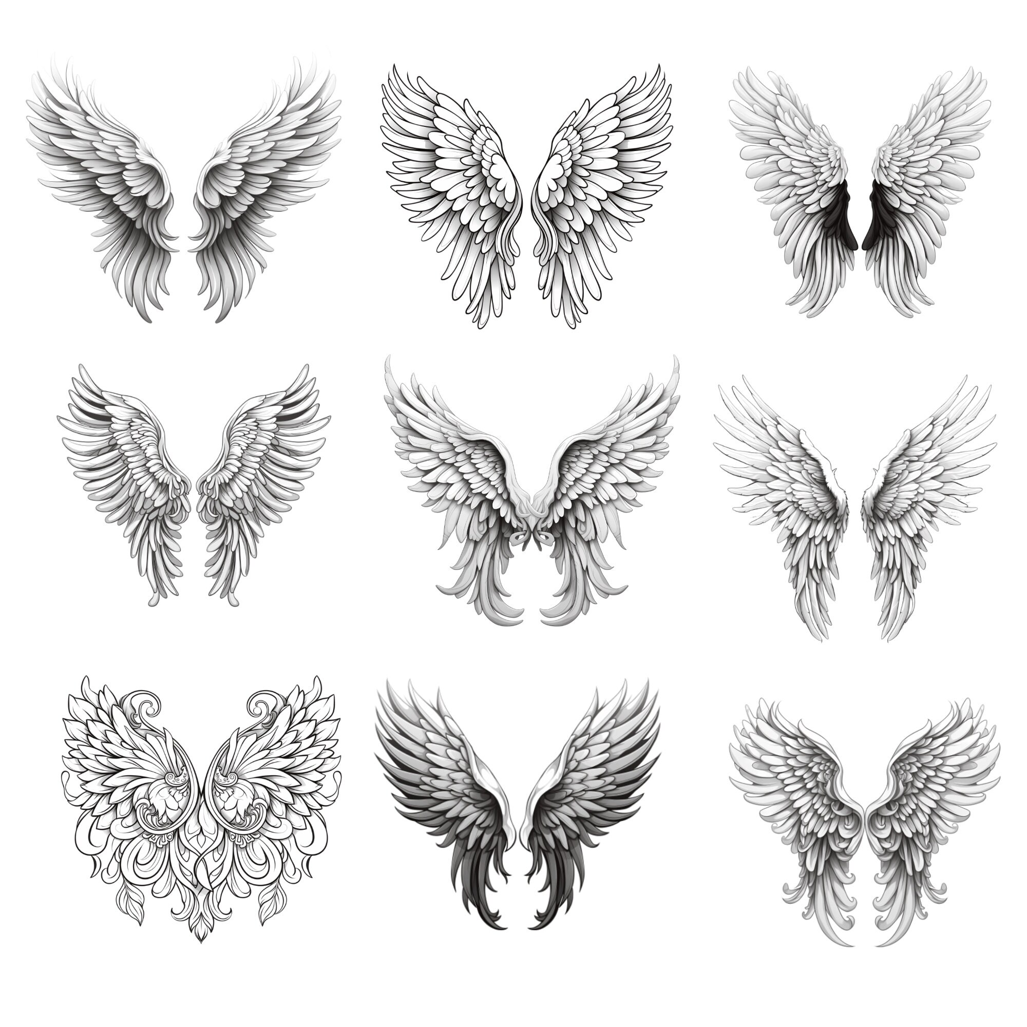 Procreate Angel Wings Stamps | 100+ Angel Wings Procreate Brushes ...